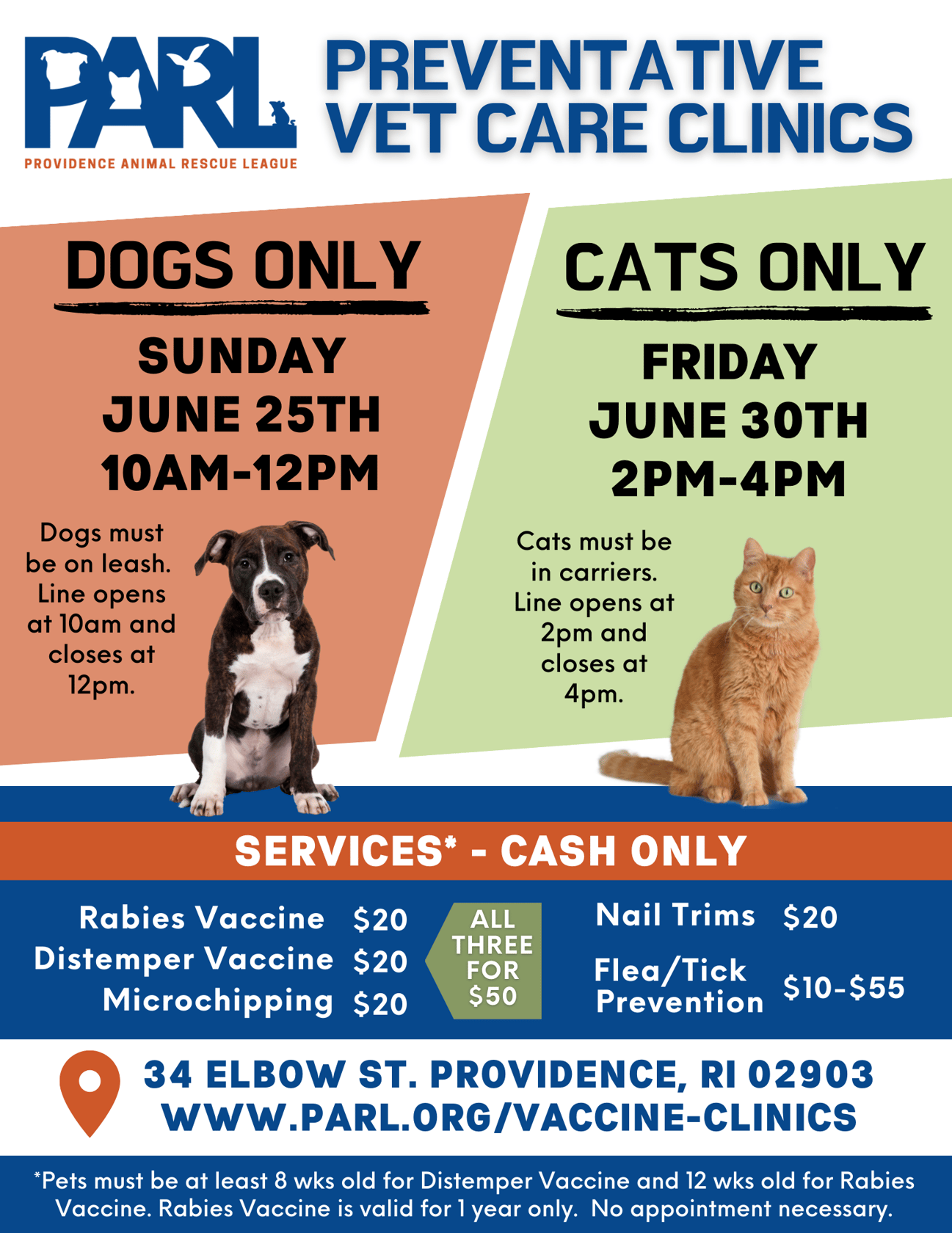 Low Cost Vaccines | Microchipping | Providence Rhode Island | PARL